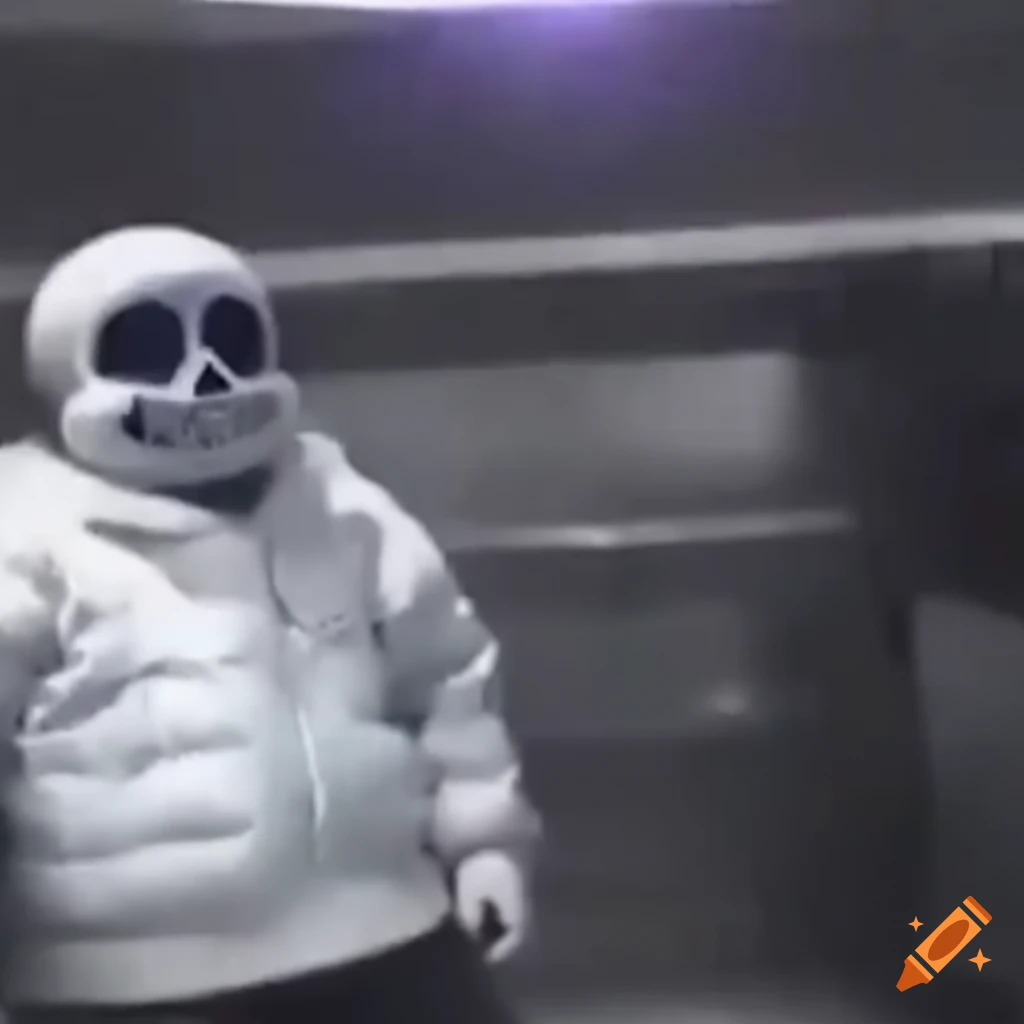 CCTV footage of Sans Undertale at a gas station on Craiyon