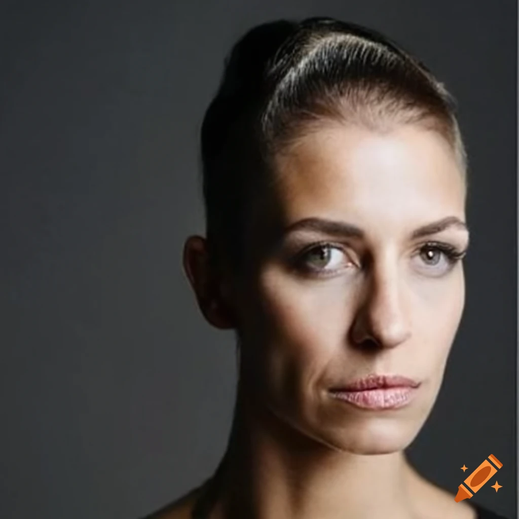 Portrait of a woman with unique facial features and hairstyle on Craiyon