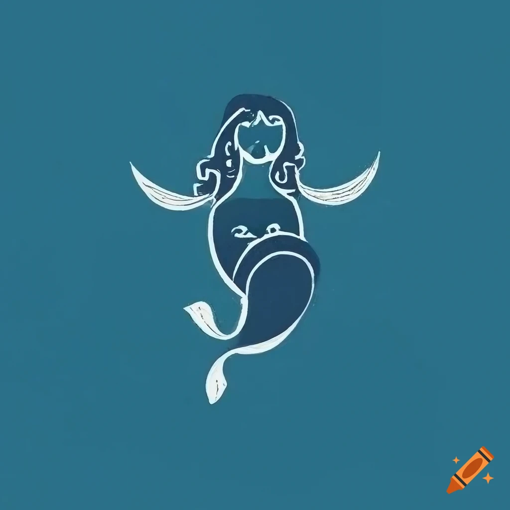 Logo of a simple mermaid design on Craiyon