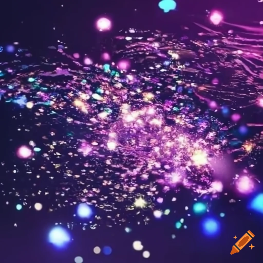 World map with sparkly glitter on Craiyon