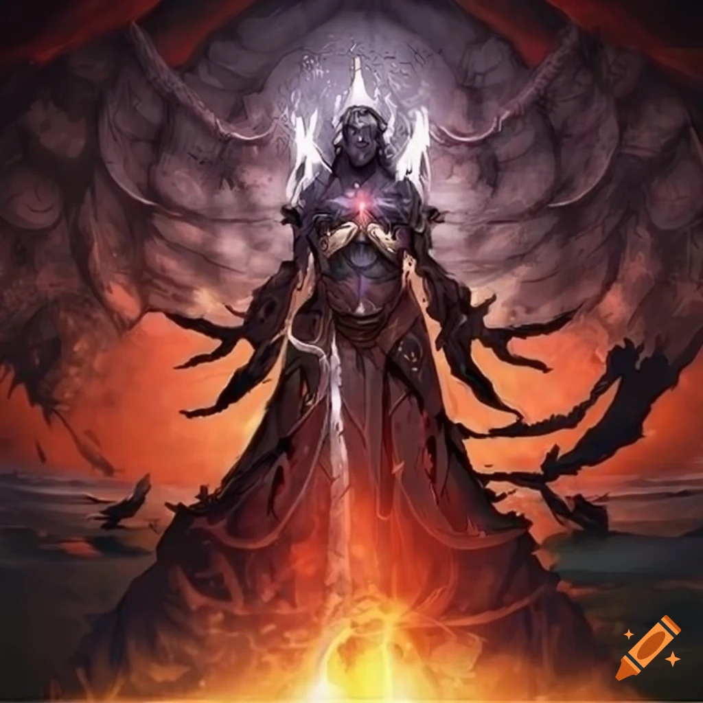 Depiction of aluphei, the abyssal god of wisdom on Craiyon