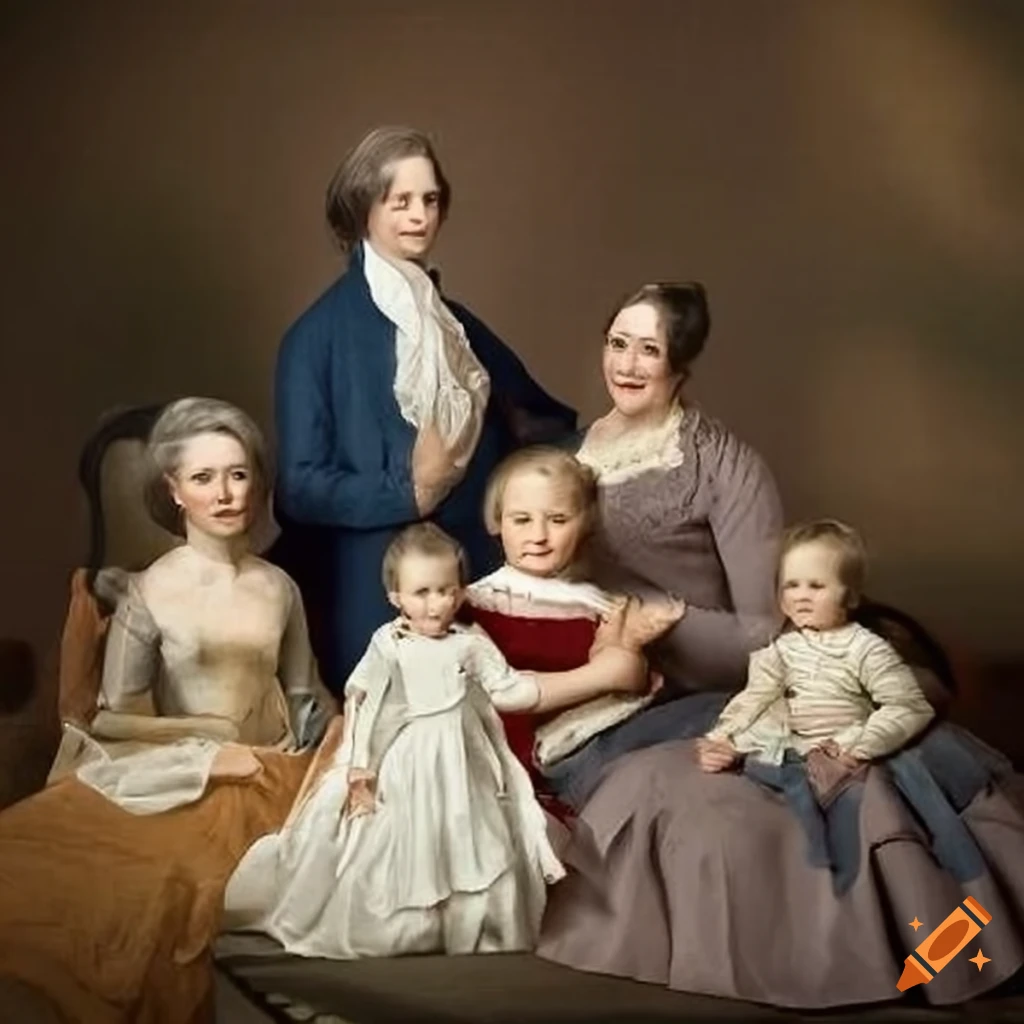 Family portrait from 1790's america on Craiyon
