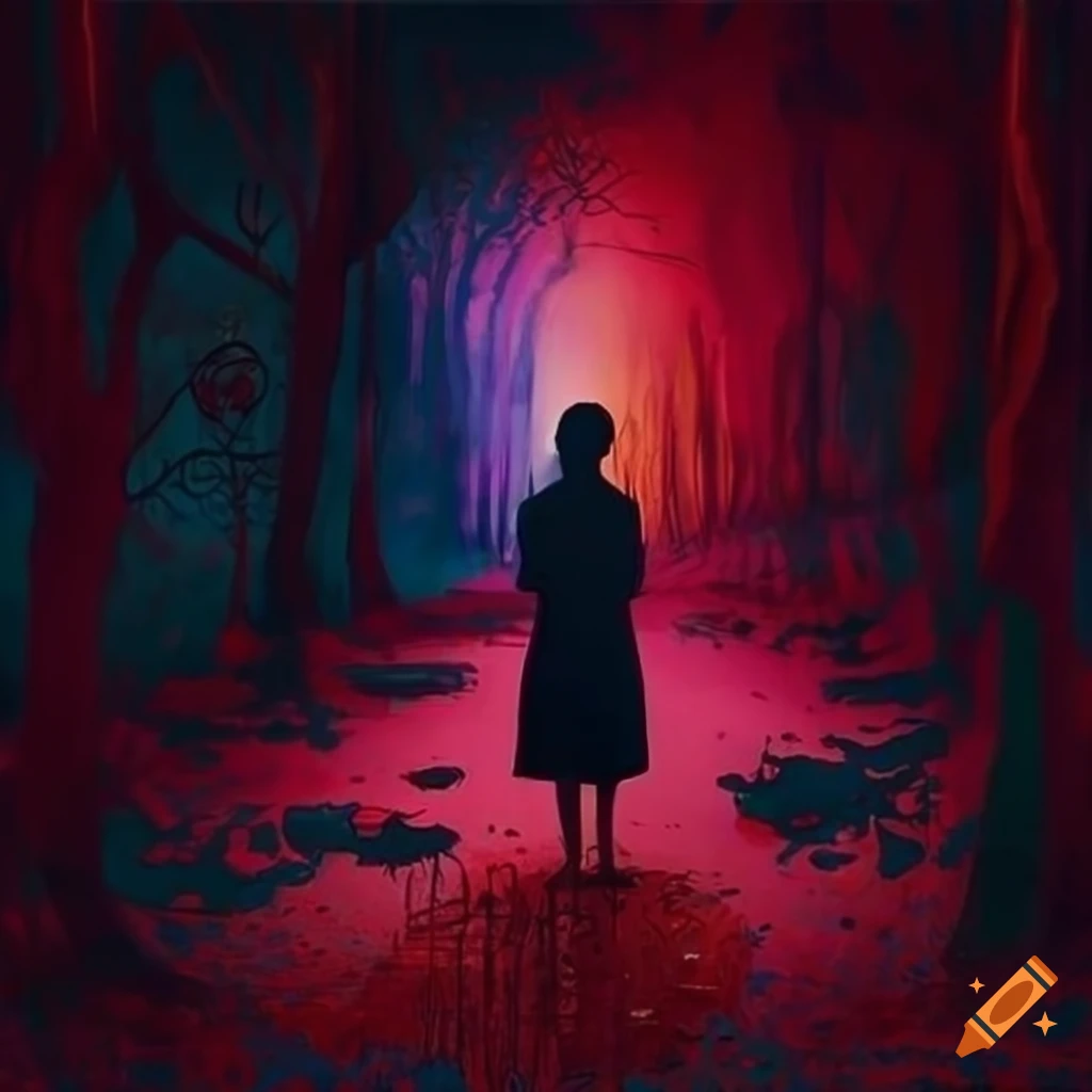 Digital artwork depicting the struggle of depression on Craiyon