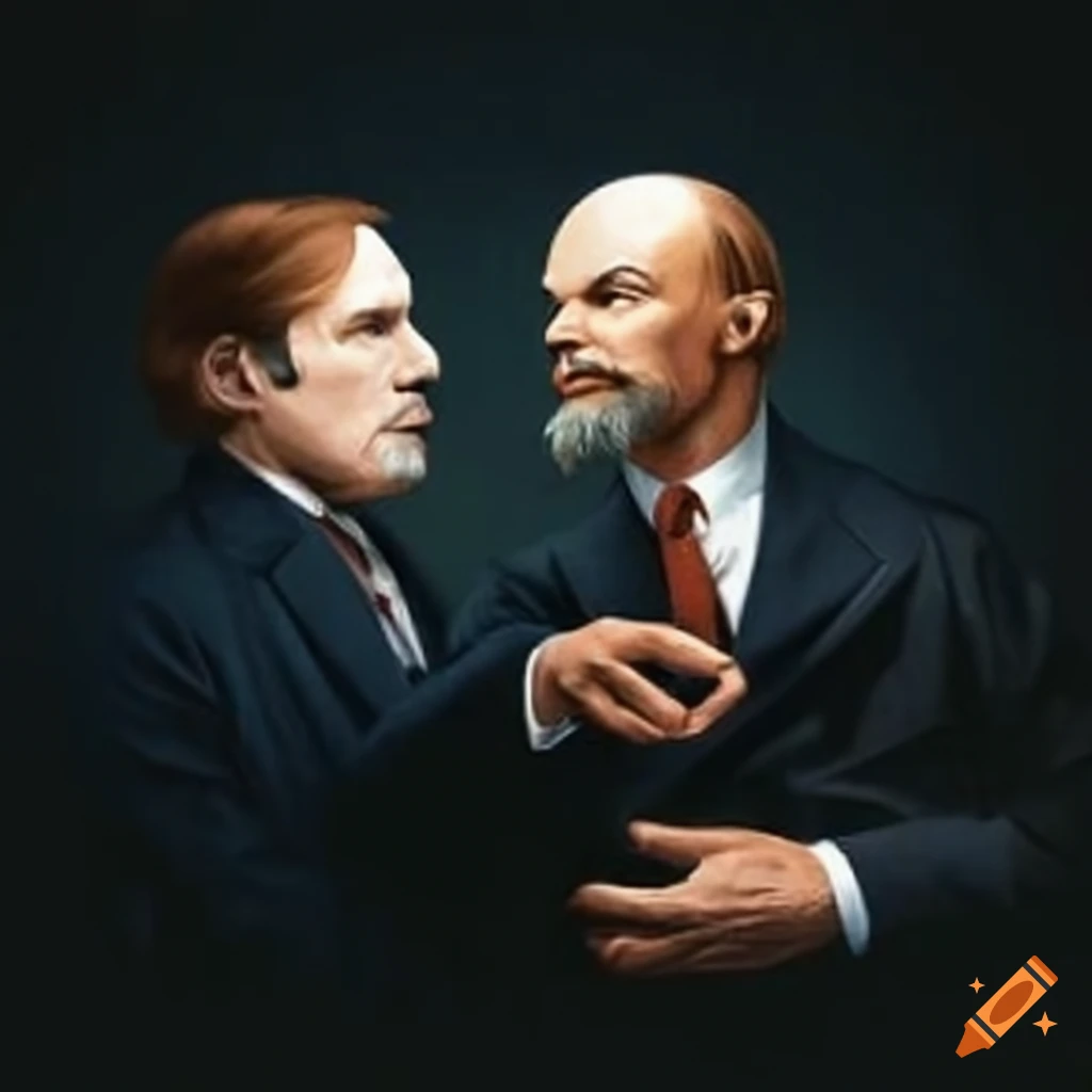 Humorous picture of lenin and saul goodman posing together on Craiyon