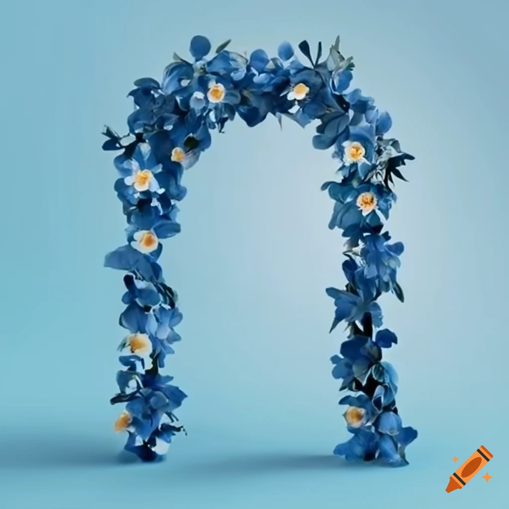 Blue flower arch on Craiyon