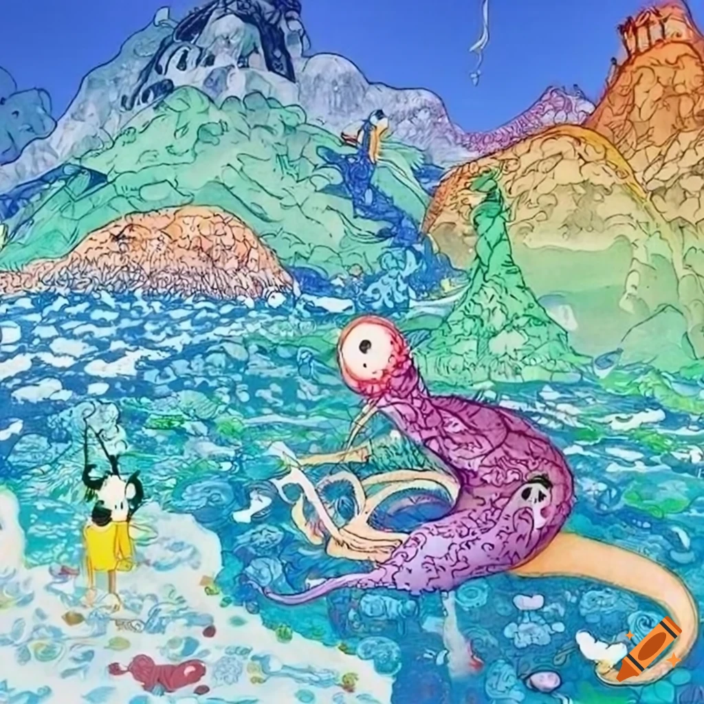 Chiho aoshima's artwork of the cyclops mountains on Craiyon