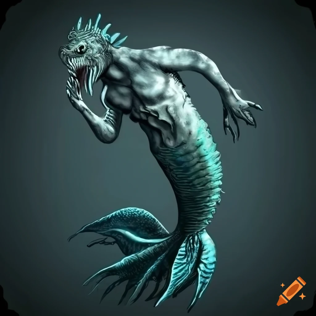 Detailed etching of a prehistoric sea creature on Craiyon