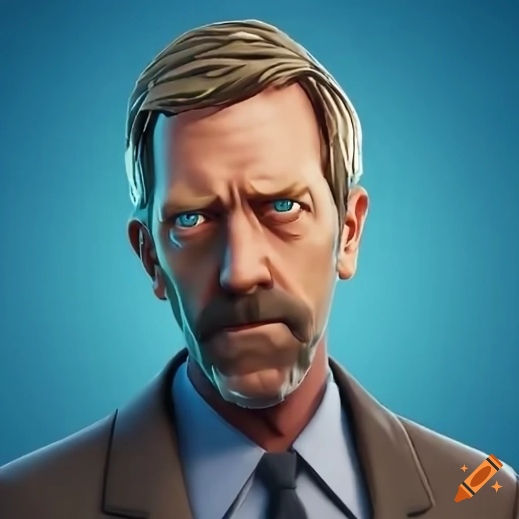 Hugh Laurie as Dr. House character in Fortnite on Craiyon