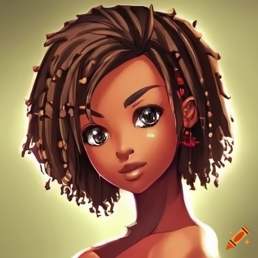 Anime character of an african girl on Craiyon