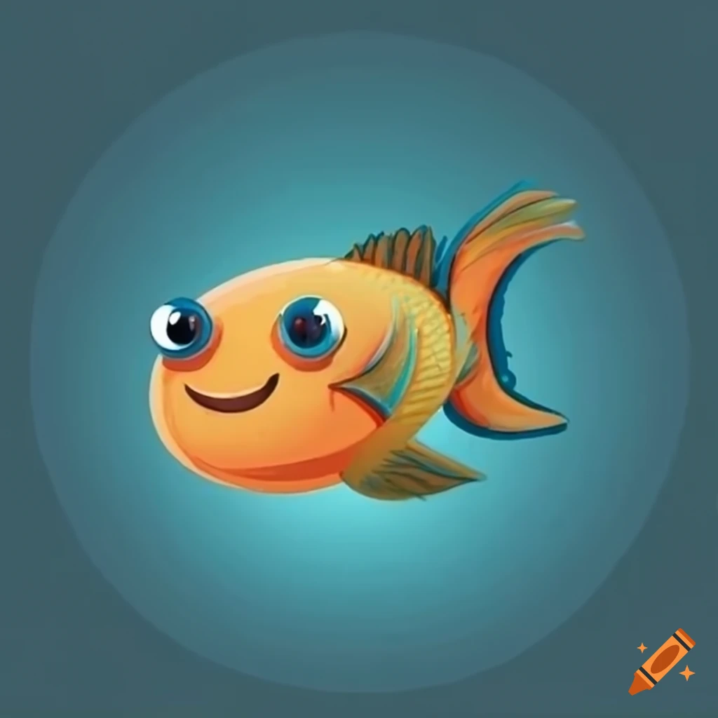 Cute and silly fish character on Craiyon