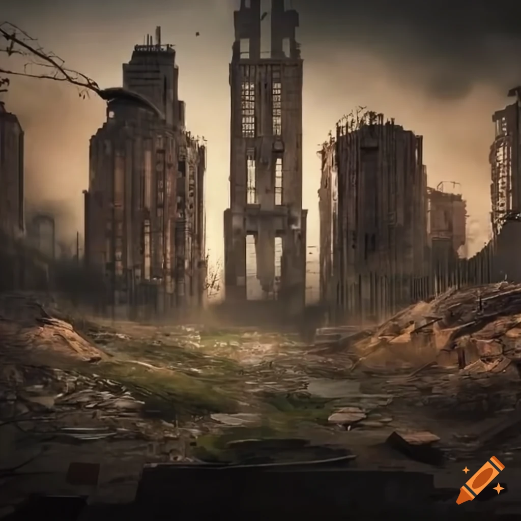 Desolate cityscape on Craiyon