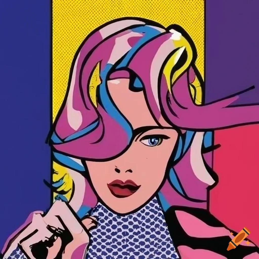 Vibrant pop art collage in roy lichtenstein style on Craiyon