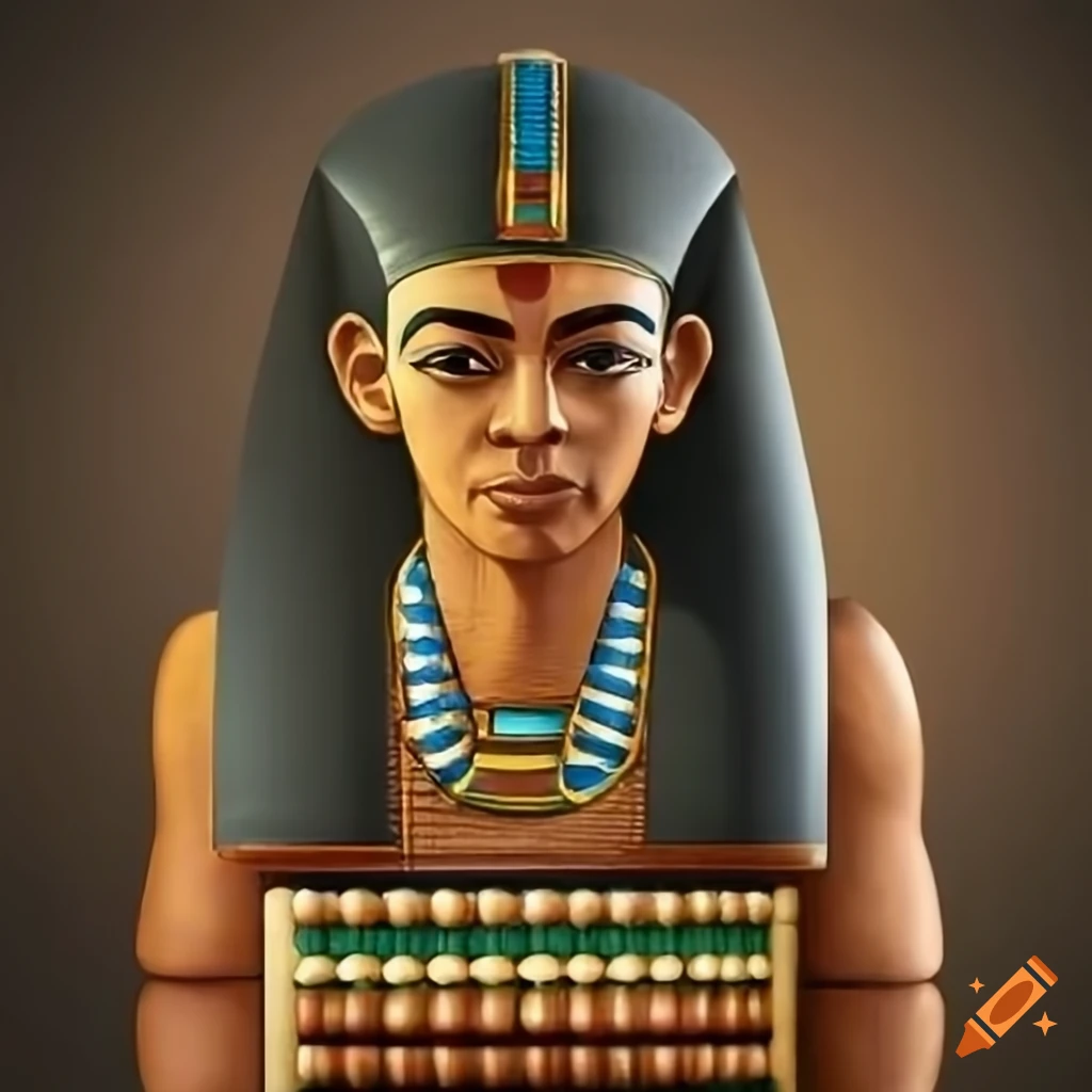 Ancient Egyptian art of a man using an abacus on Craiyon