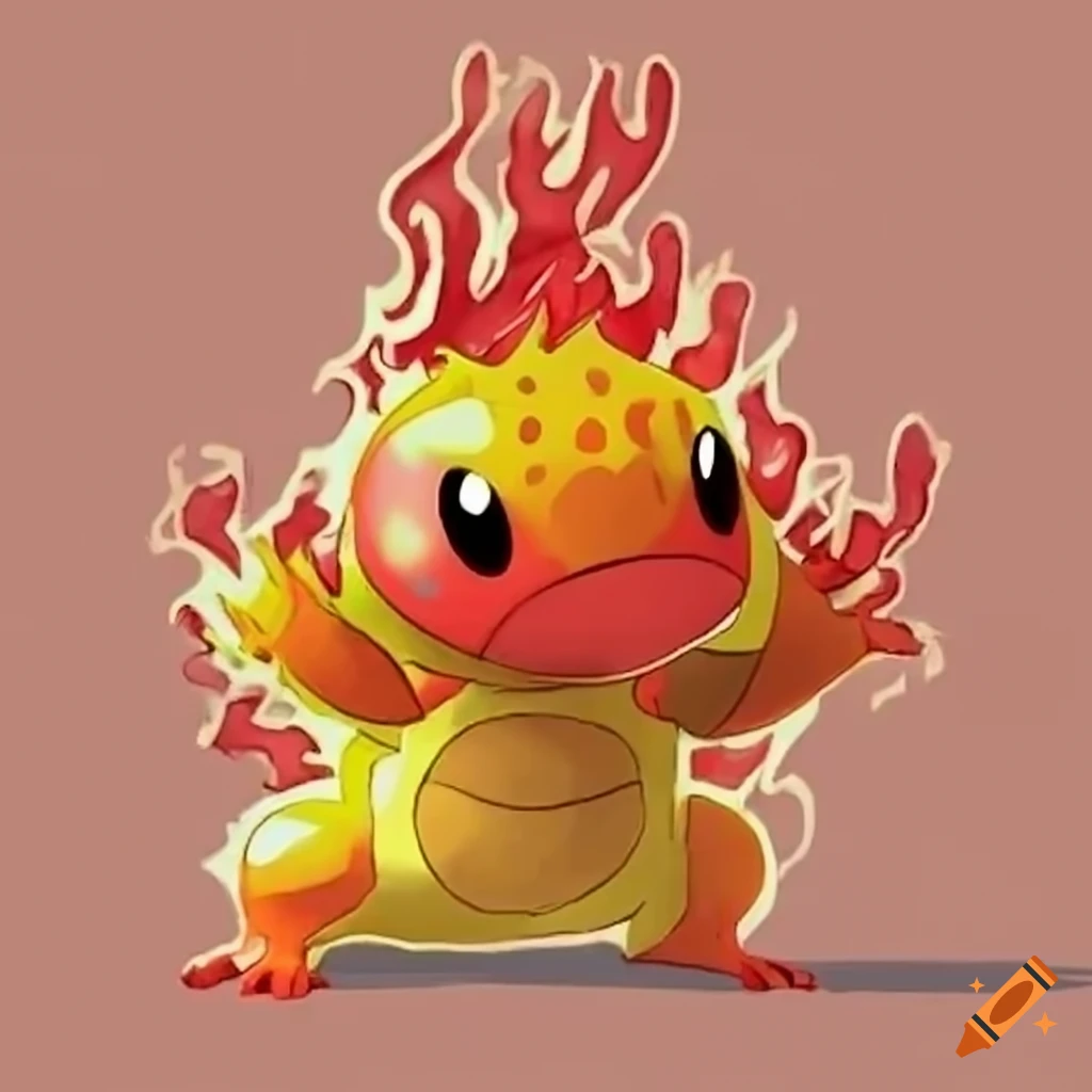 Image of a fire frog pokemon on Craiyon