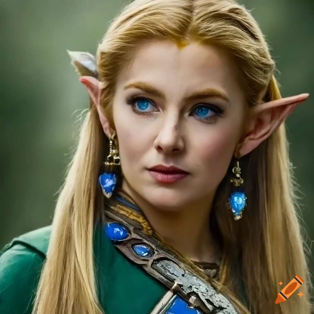 Close-up portrait of zelda from the legend of zelda on Craiyon