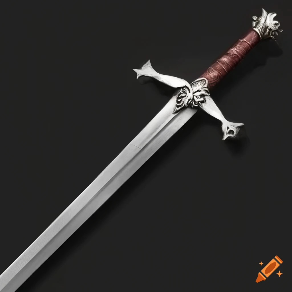 Intricately engraved claymore sword with mythical aura on Craiyon