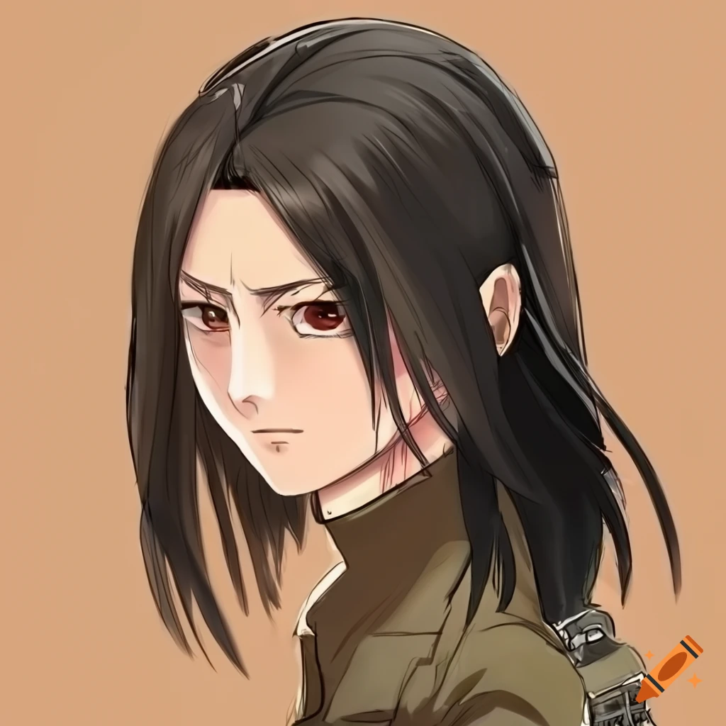 Character artwork of a female soldier in attack on titan style