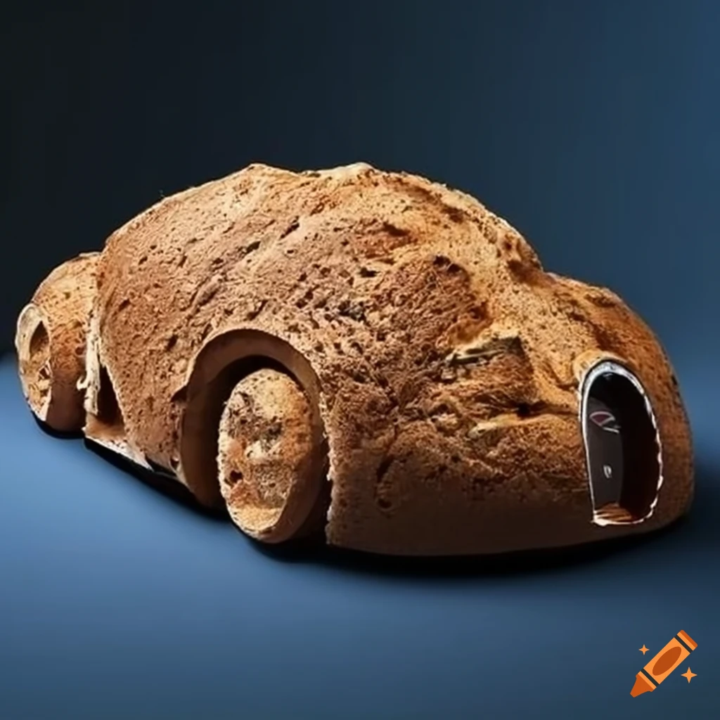 Sculpted bread in the shape of a bugatti car on Craiyon