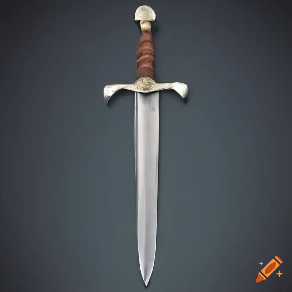 Blue metal light sword with wooden handle on Craiyon