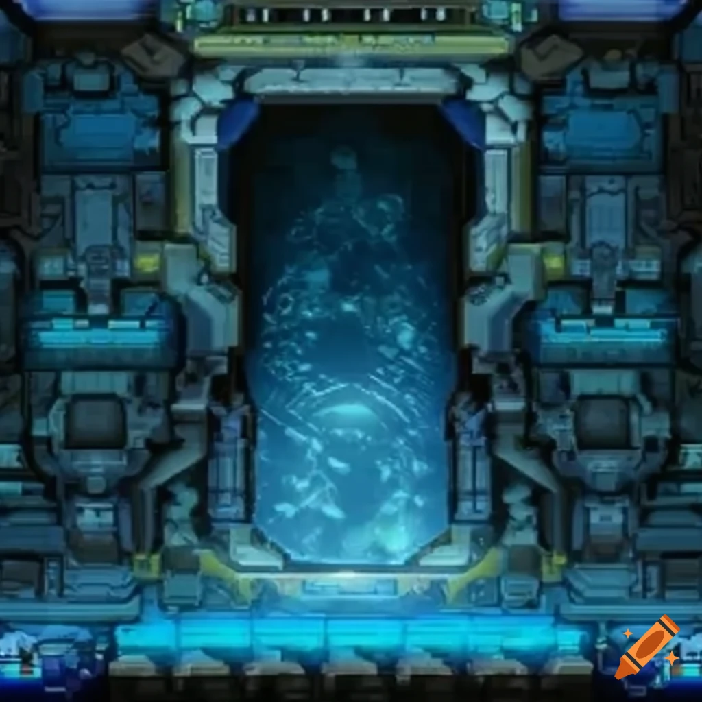 Frozen tourian tiles from metroid zero mission game on Craiyon