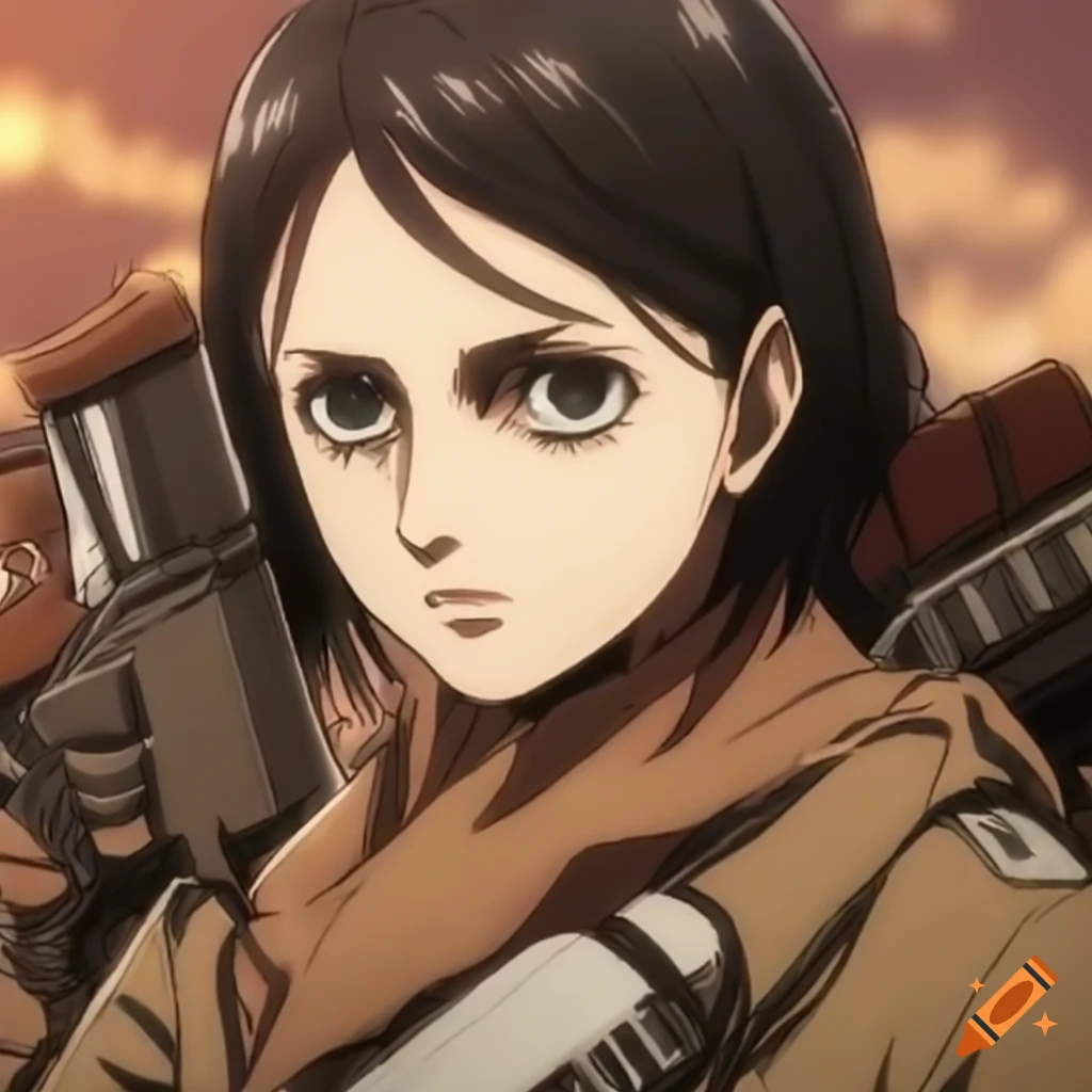 Image of a female soldier in Attack On Titan on Craiyon