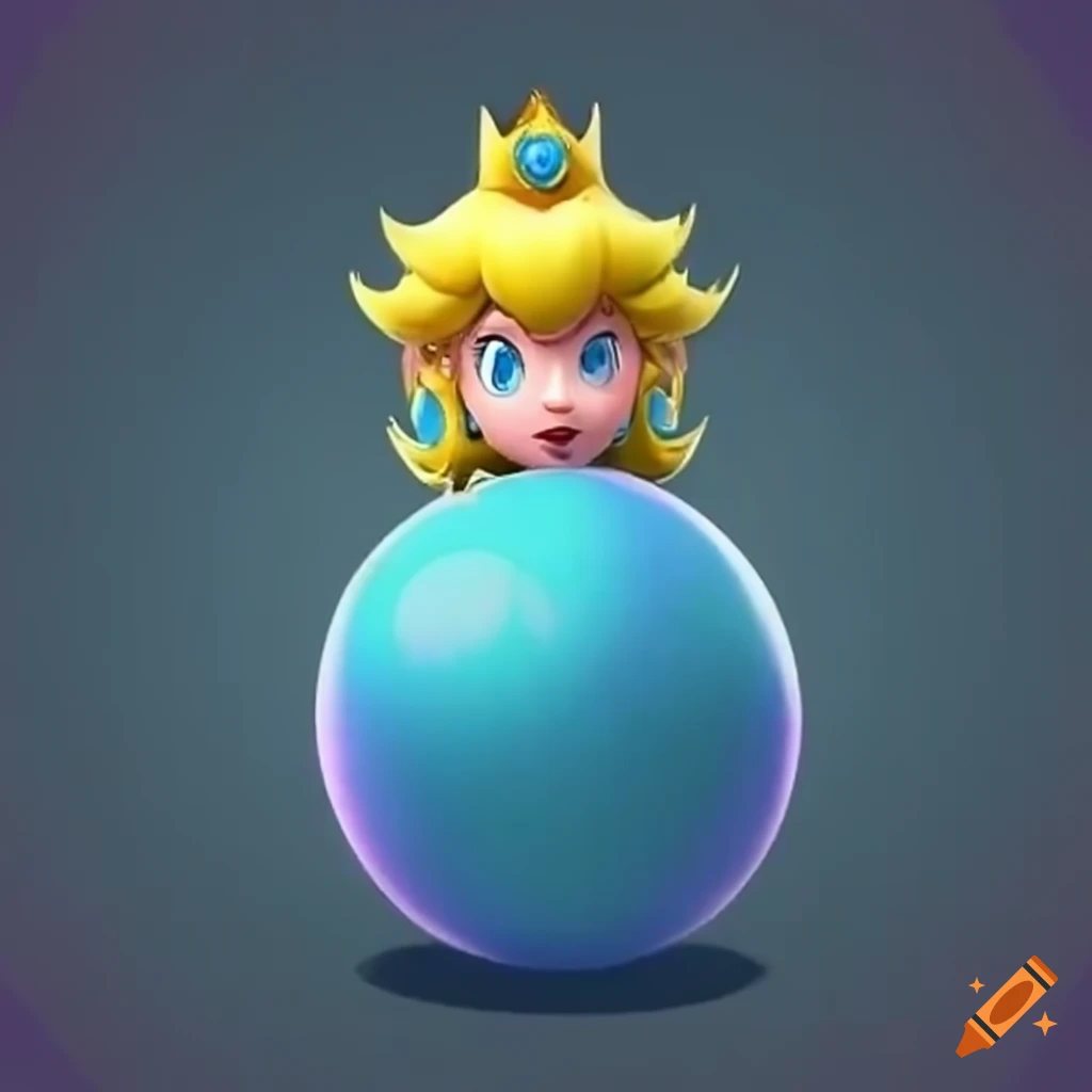 Image of princess peach on a blue sphere