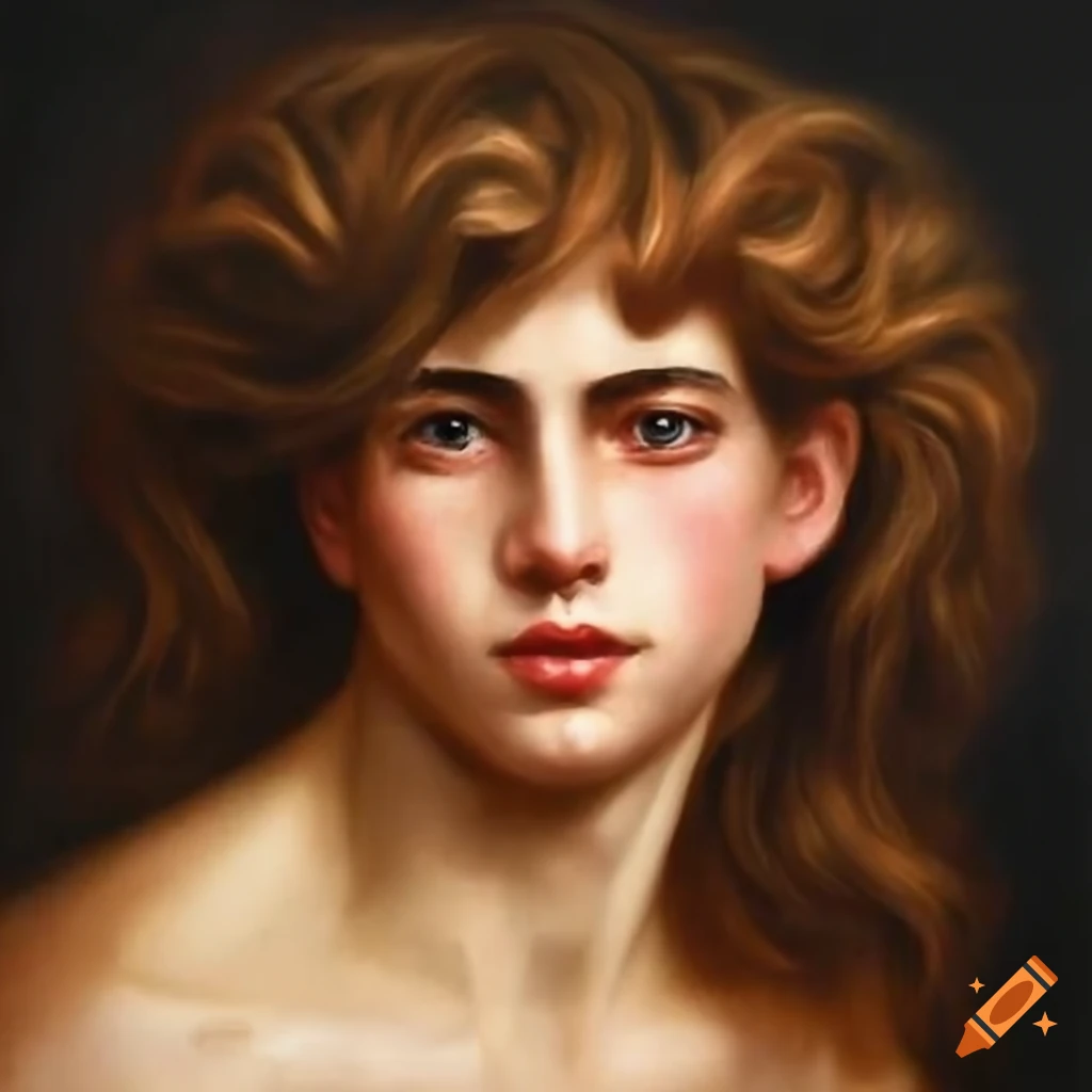 Detailed oil painting of a confident greek male god on Craiyon