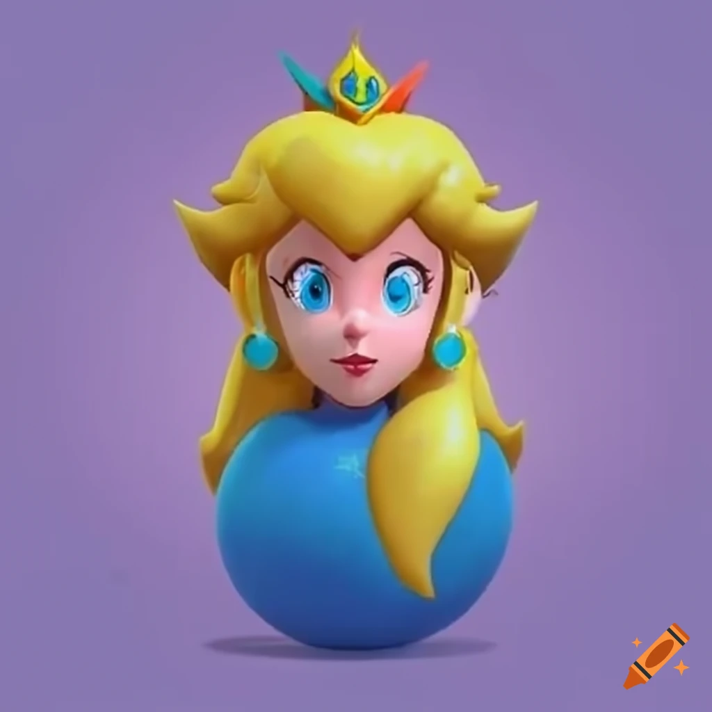 Princess Peach's head on a blue sphere on Craiyon