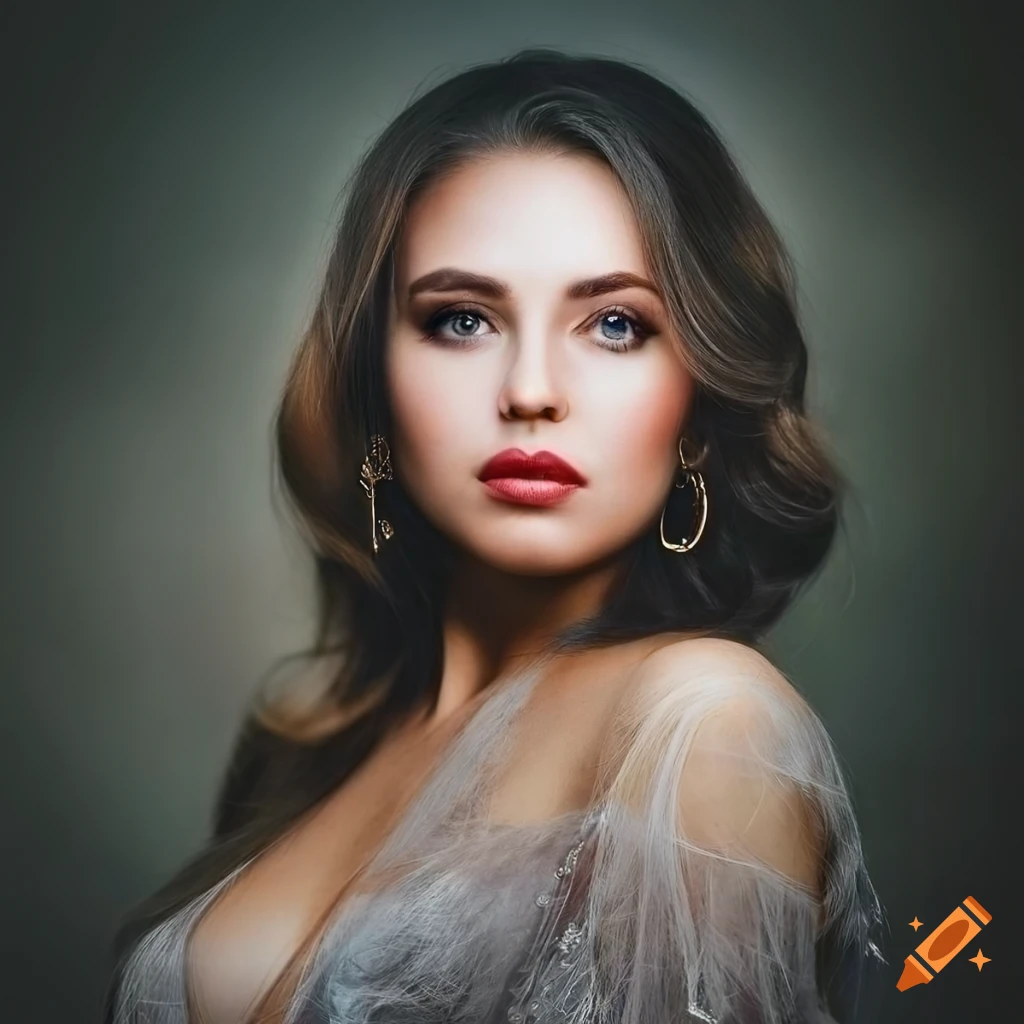 Visually stunning portrait of a beautiful woman on Craiyon