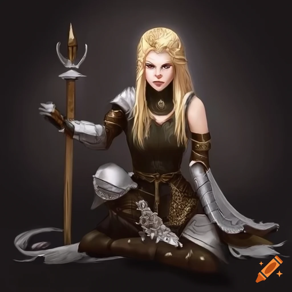 Illustration of a queen and a knight sitting together on Craiyon