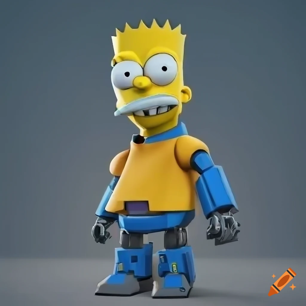 Ultra-detailed mecha transformer robot of Bart Simpson on Craiyon