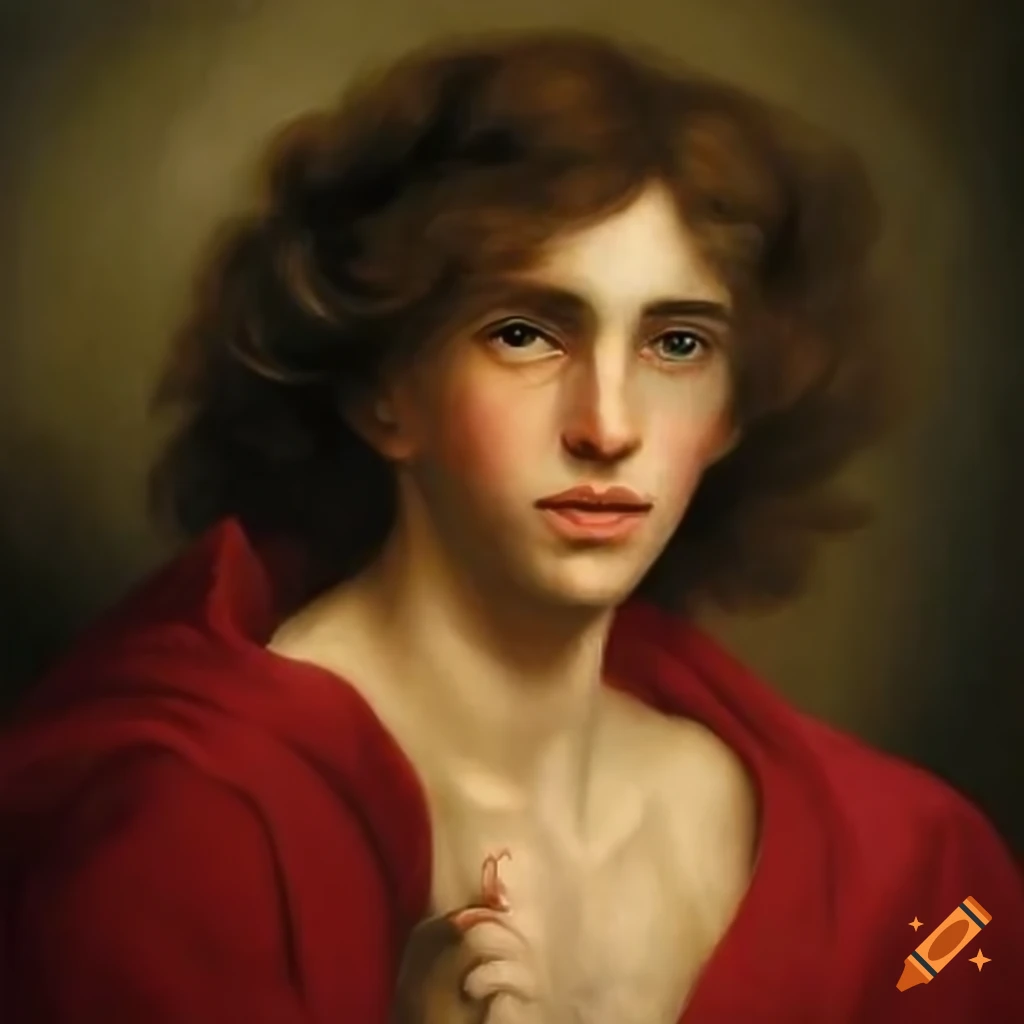 Detailed oil painting of a confident male god on Craiyon