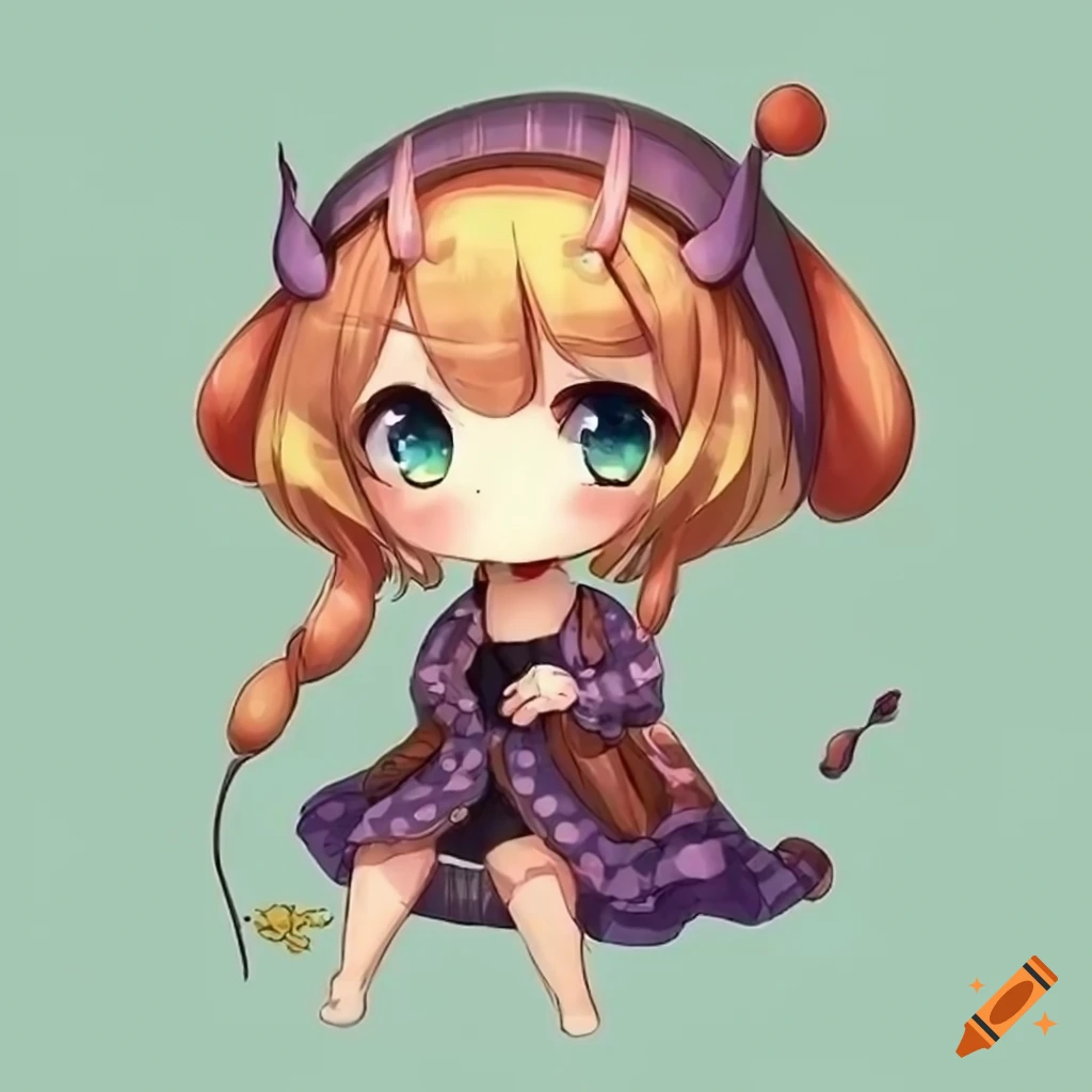 Cute chibi snail girl illustration on Craiyon
