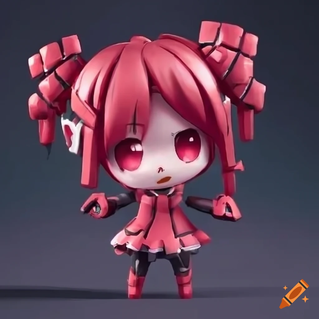 Artwork of Teto Kasane merged with a Gundam robot on Craiyon