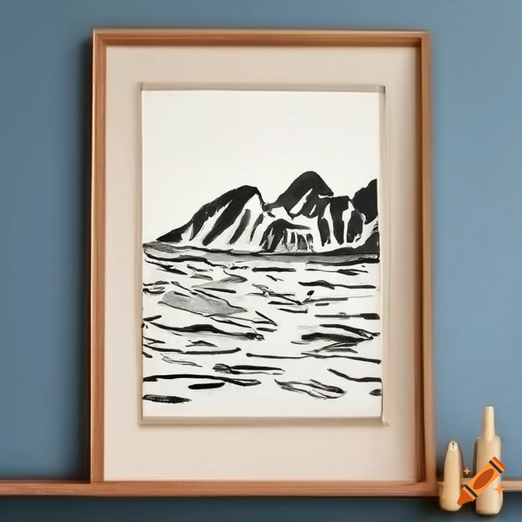 Ink painting of mountains and water by henri matisse on Craiyon