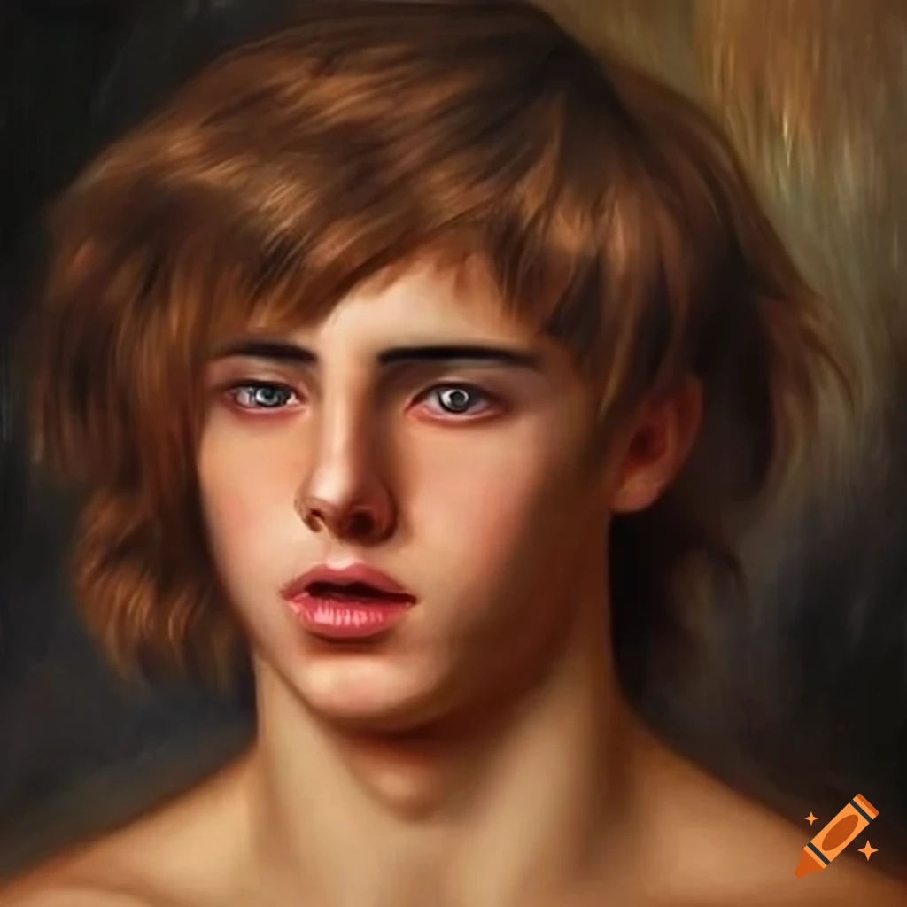 Detailed oil painting of a confident male god on Craiyon