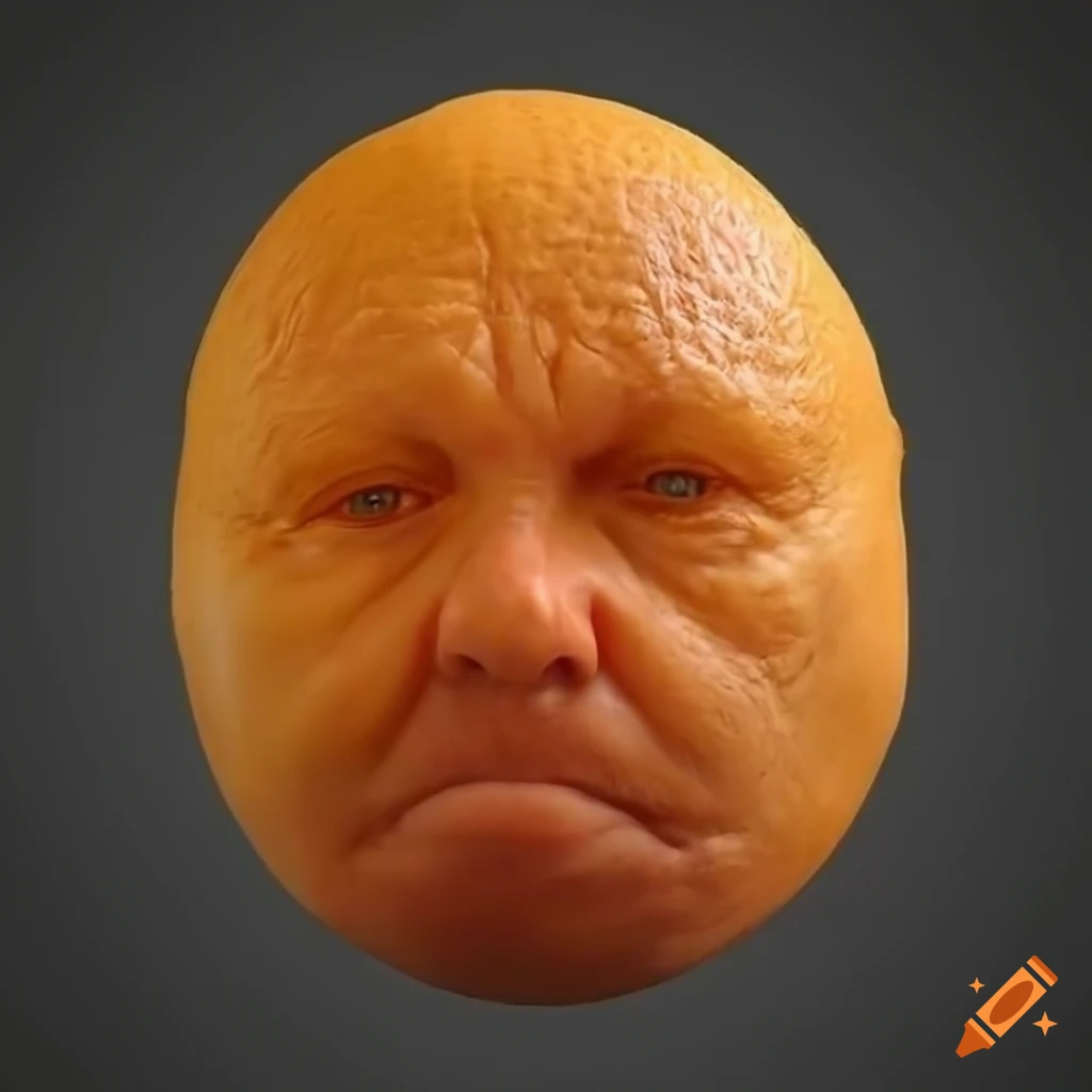 Detailed orange with a human-like face on Craiyon