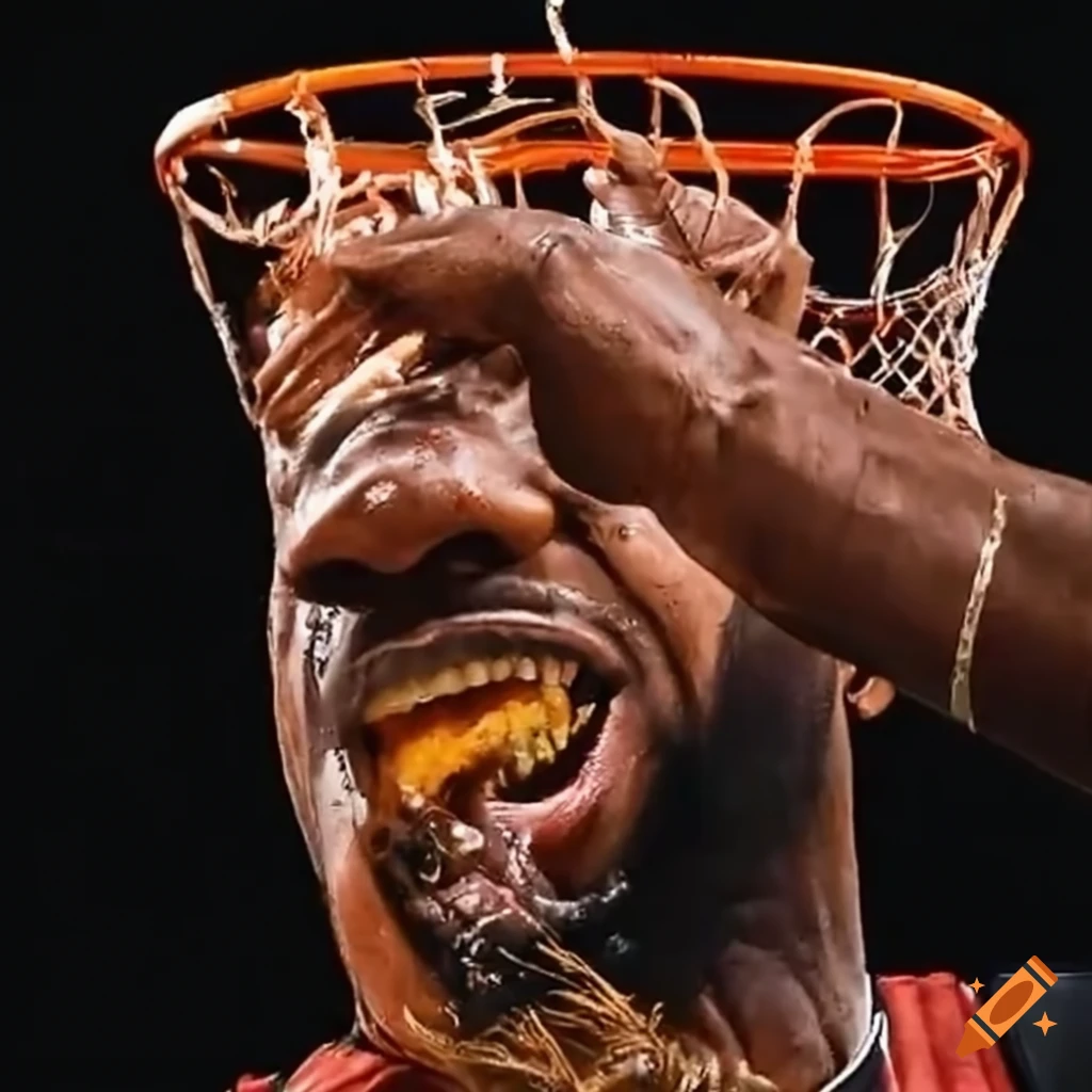 Humorous illustration of Lebron James being dunked on by a shrimp on ...