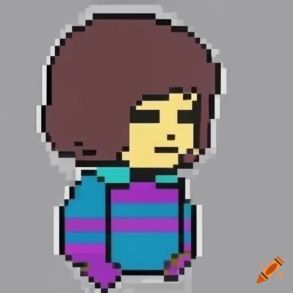 Pixel art of Undertale and Deltarune characters on Craiyon