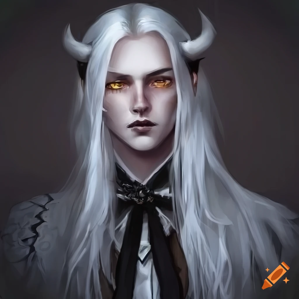 Portrait of an attractive male demon on Craiyon