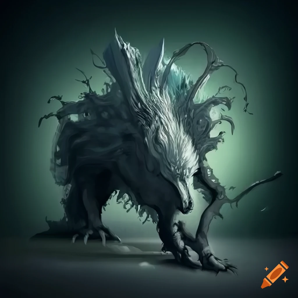 Modern urban fantasy artwork with mythical creature on Craiyon