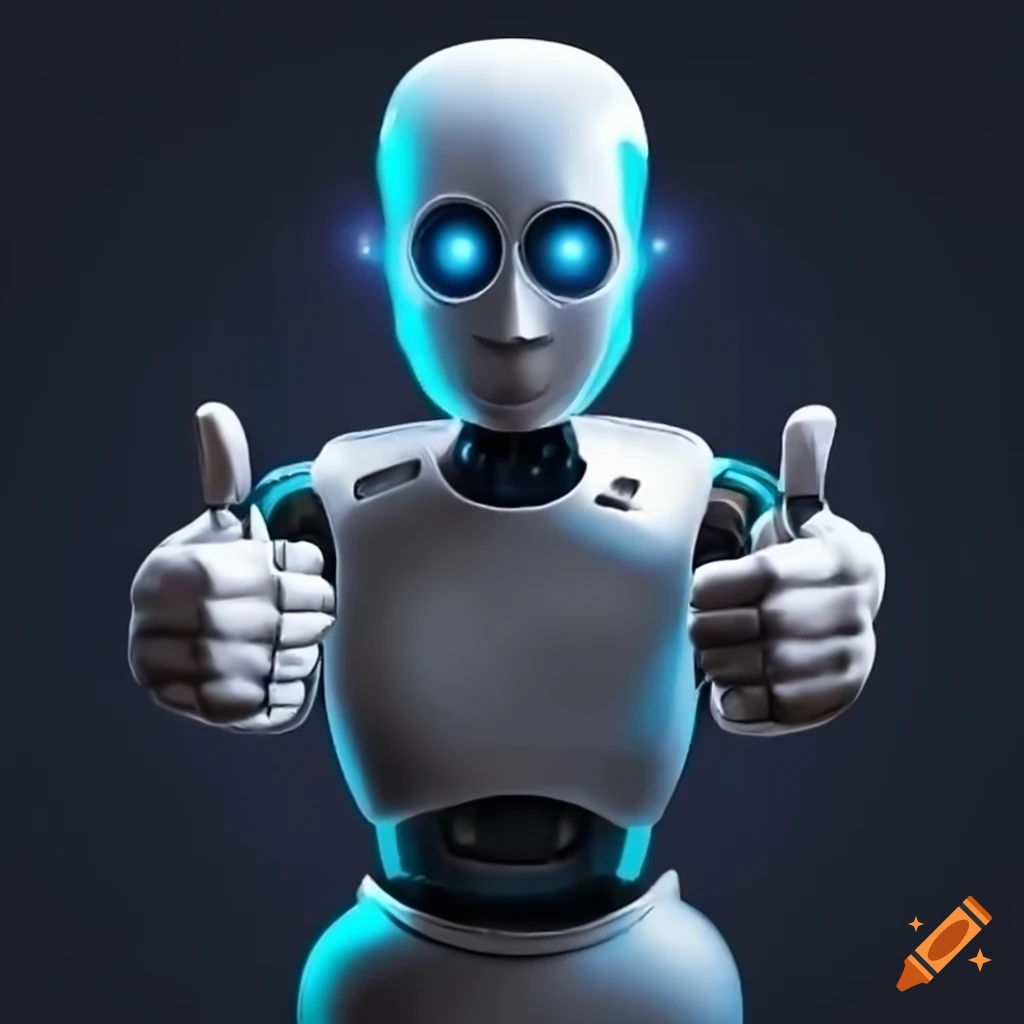 Robot giving a thumbs up on Craiyon
