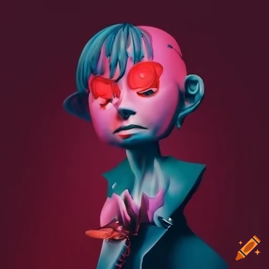 Distorted fish eye drawing of an artist on Craiyon