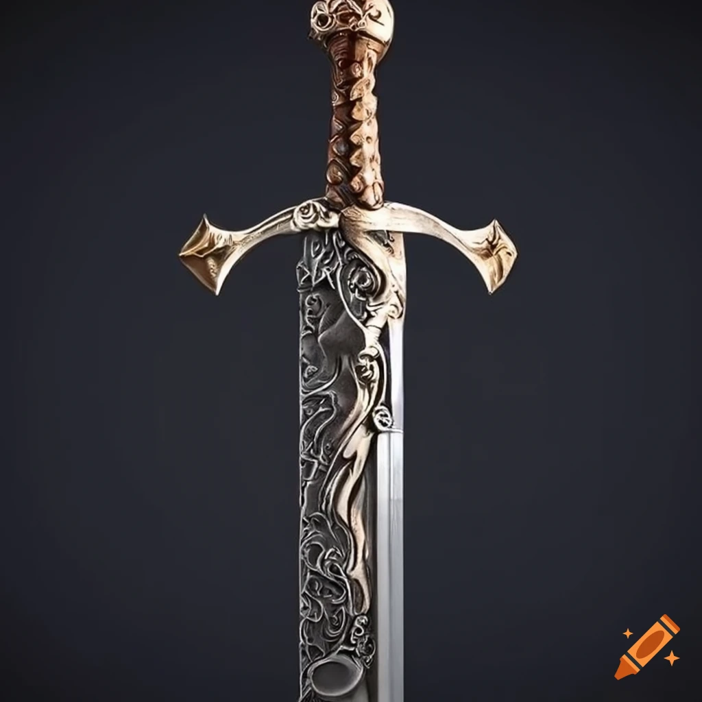 Magical fantasy royal sword with crown engraving on Craiyon
