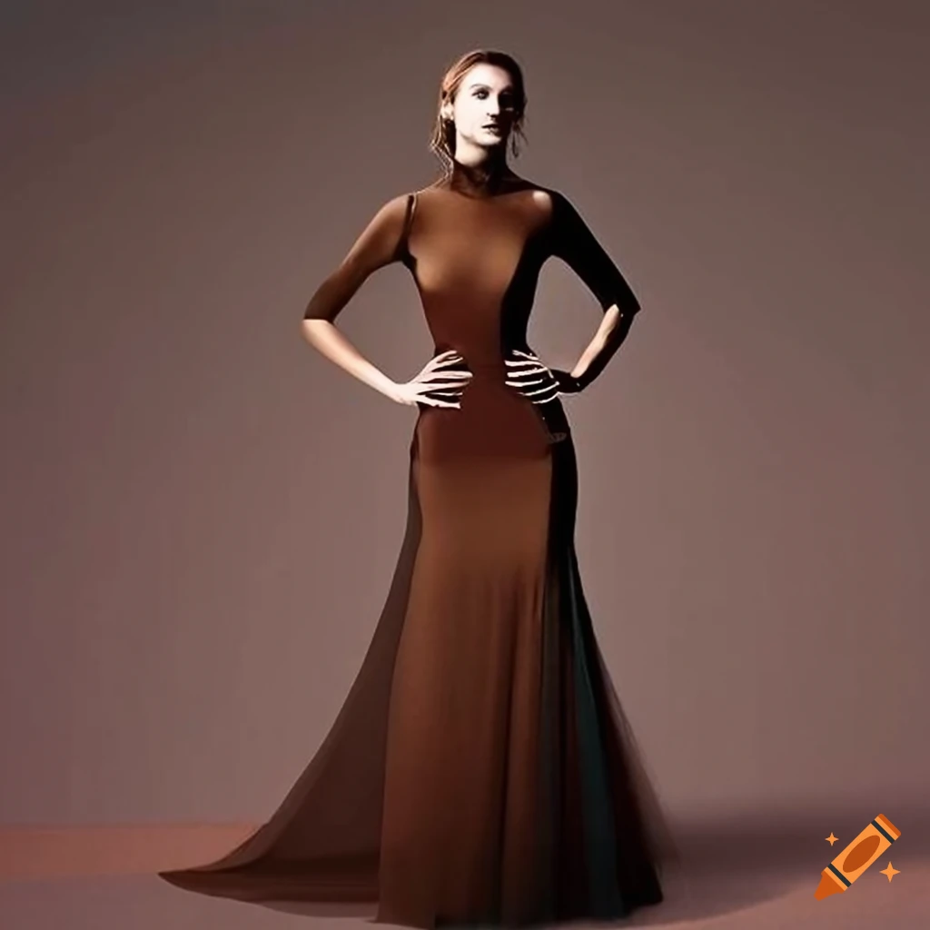 Coffee-colored dress with impeccable tailoring on Craiyon