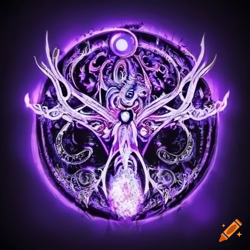 Psychedelic heavy metal wizard logo design on Craiyon