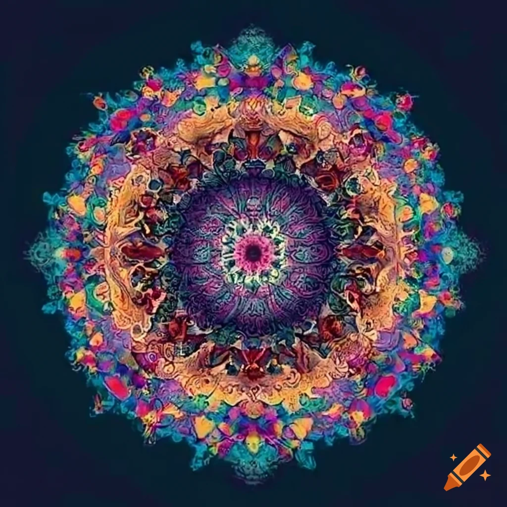 Mandala-shaped survey data visualization on Craiyon