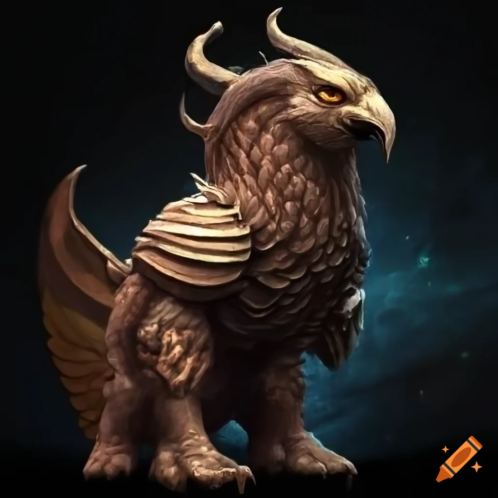 Mechanical hybrid creature with features of mythical creatures on Craiyon