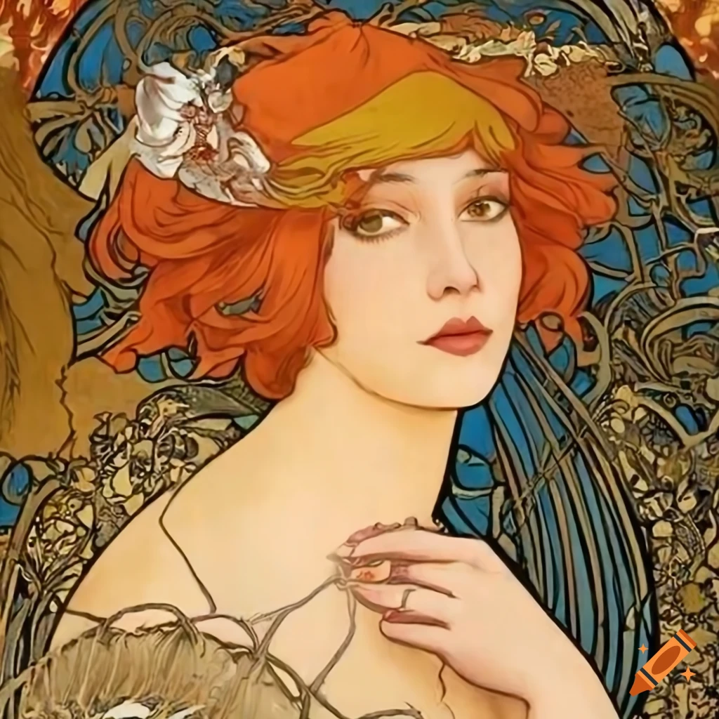 Painting by alfons mucha on Craiyon