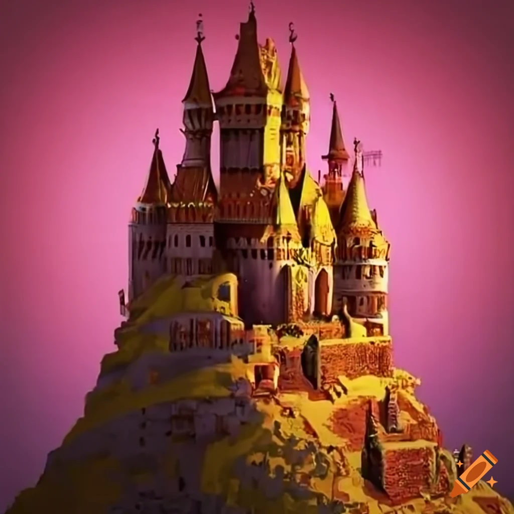 Fashionable cat posing in front of a castle on Craiyon